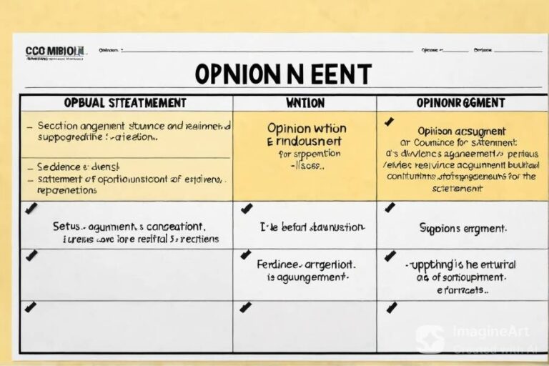 Opinion Writing Graphic Organizer for Clear Ideas